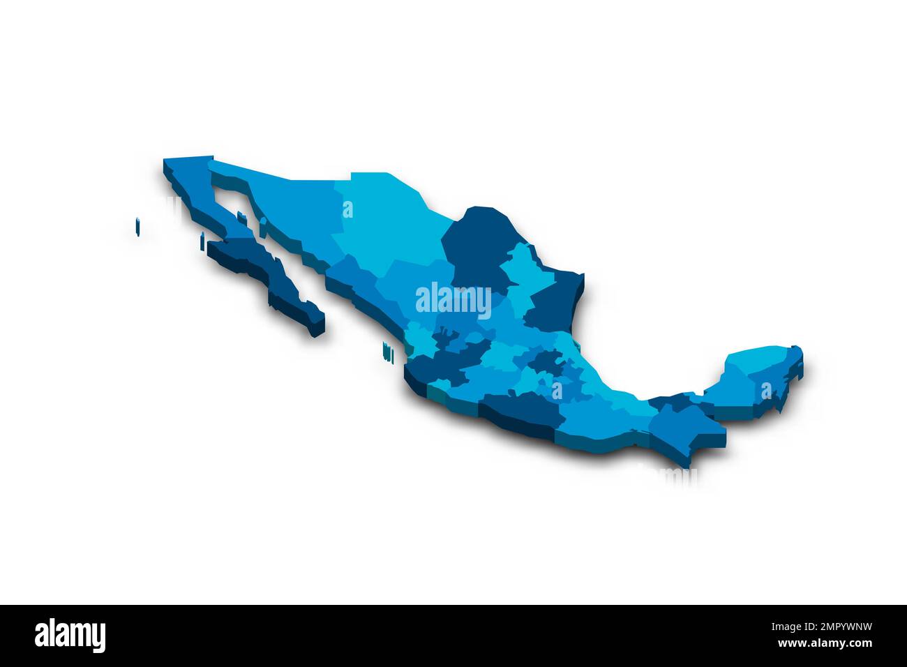 Mexico political map of administrative divisions Stock Vector Image ...