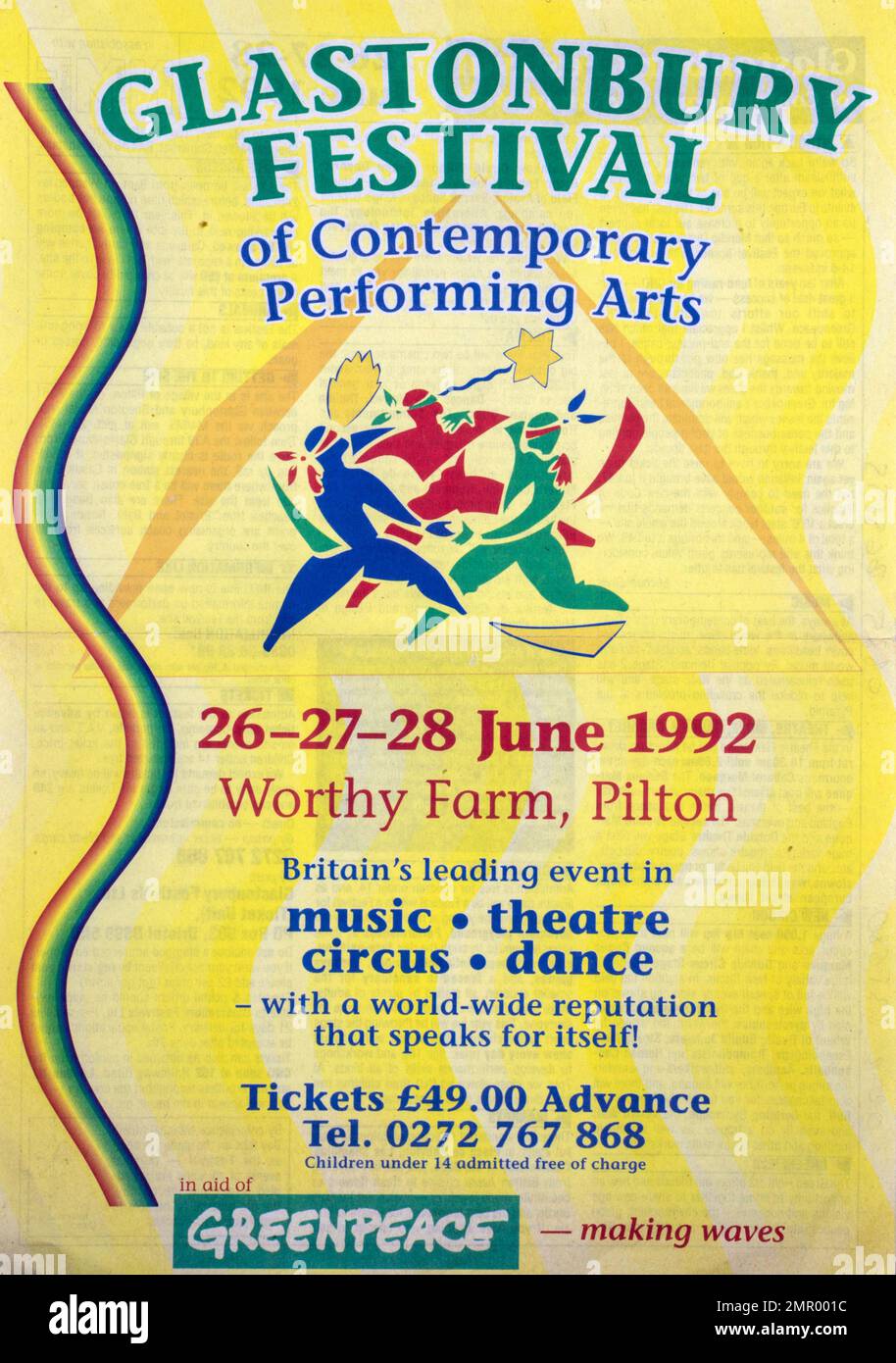 Glastonbury Festival leafletter, June 1992, Concert Ticket Stubs, Music ...