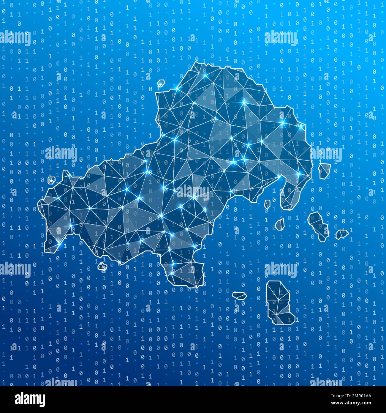 Network map of Skiathos. Island digital connections map. Technology ...