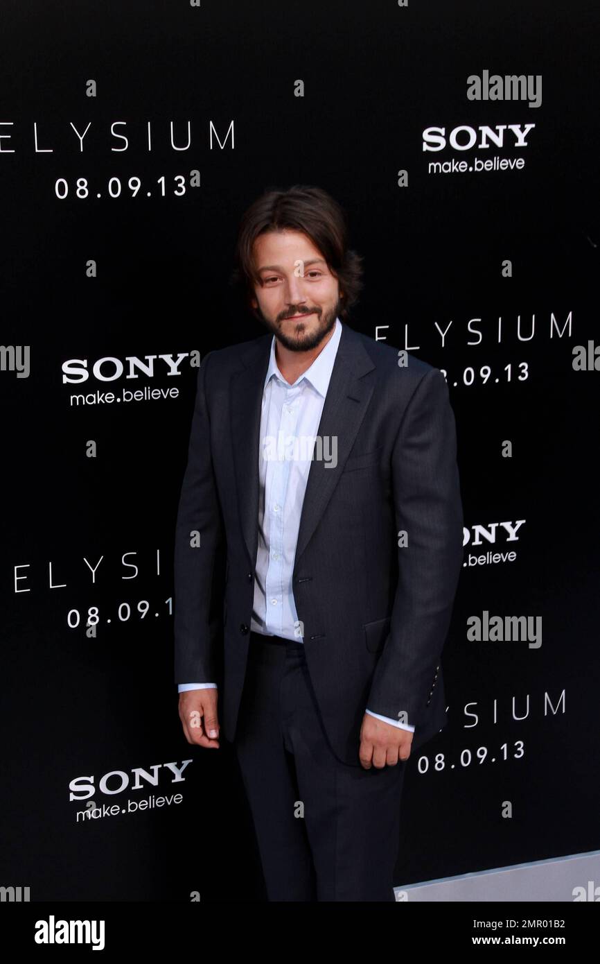 Diego Luna at the world premiere of her movie "Elysium" at the Regency ...
