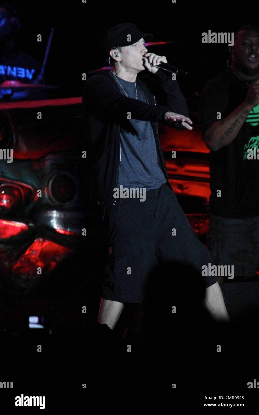 Rapper Eminem (Marshall Mathers) performs live on the main stage at ...
