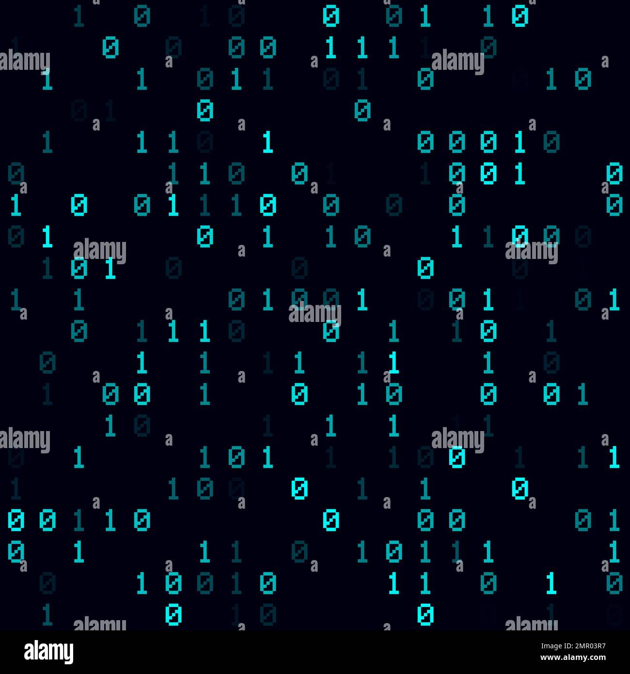 Abstract Technology Background Cyan Sparse Binary Background Small Sized Seamless Pattern