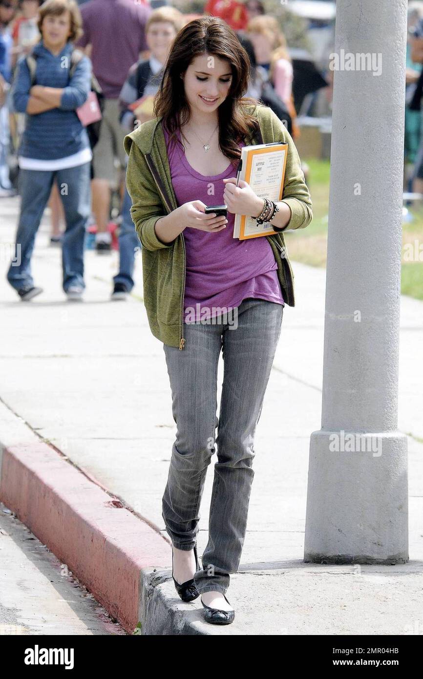 - Emma Roberts shoots scenes on the LA set of her new movie "Valentines ...