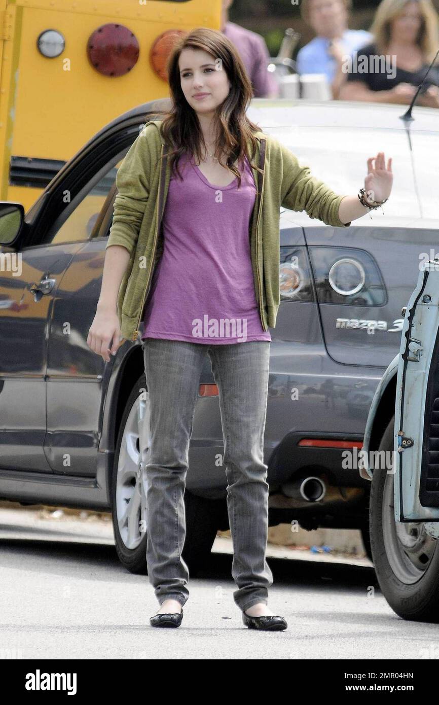 - Emma Roberts shoots scenes on the LA set of her new movie "Valentines ...
