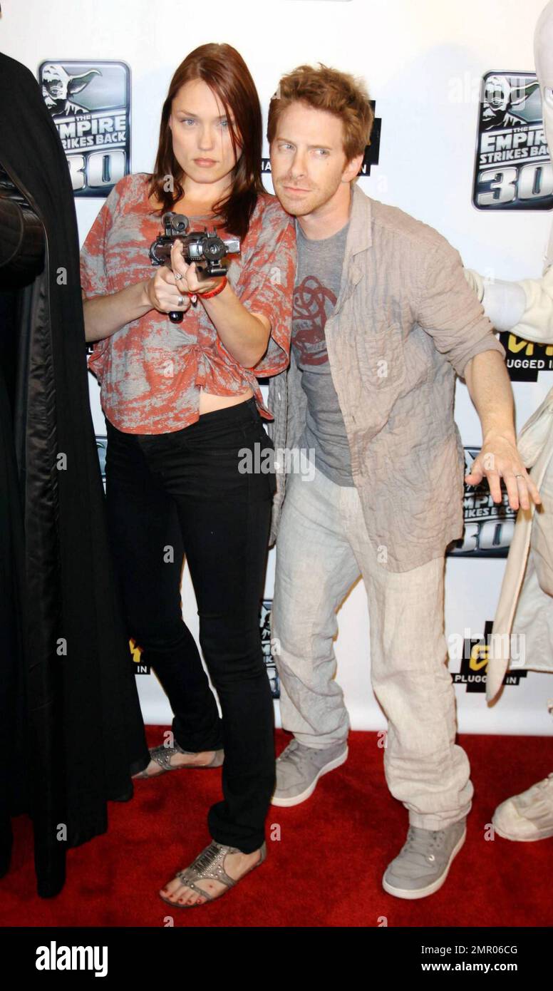 Seth Green and his wife, actress Clare Grant, at the G4/Lucasfilm Comic ...