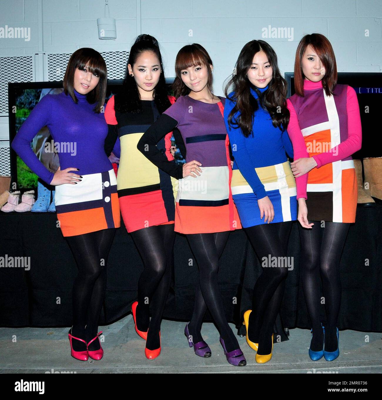 South Korean girl group Wonder Girls at the EMU fashion show during ...