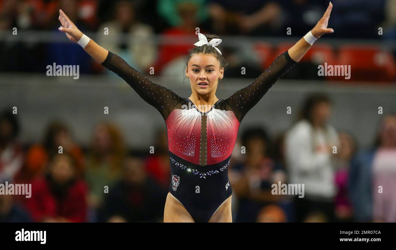 North Carolina State's Emily Shepard competes on the balance beam ...