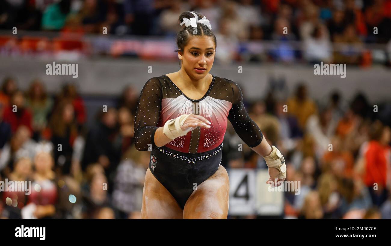 North Carolina State's Alexis Ortega competes on the vault during an ...