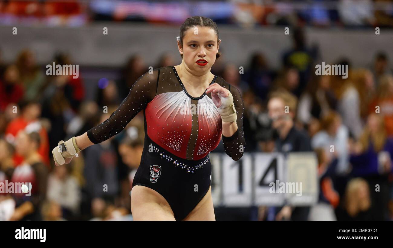 North Carolina State's Chloe Negrete competes on the vault during an ...