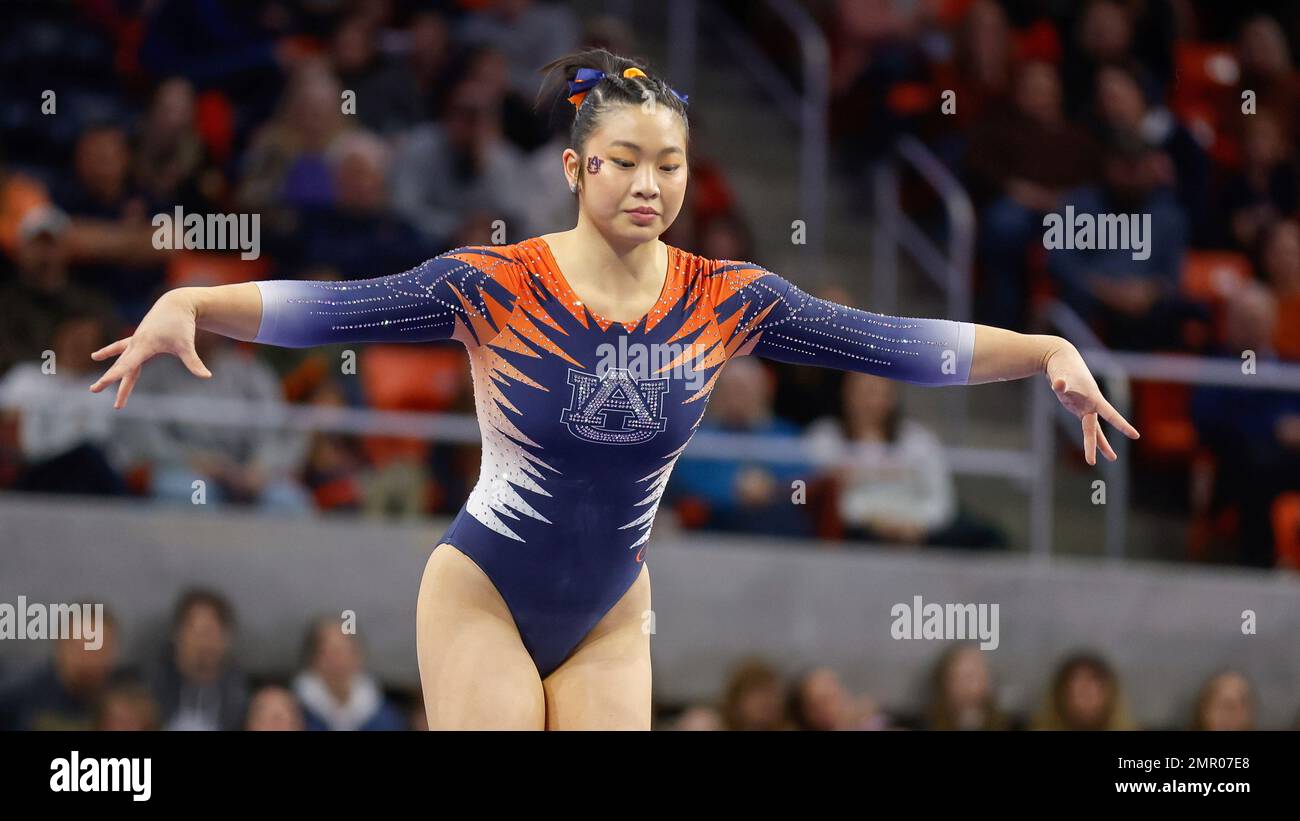 Auburn's Sophia Groth competes on the balance beam during an NCAA ...