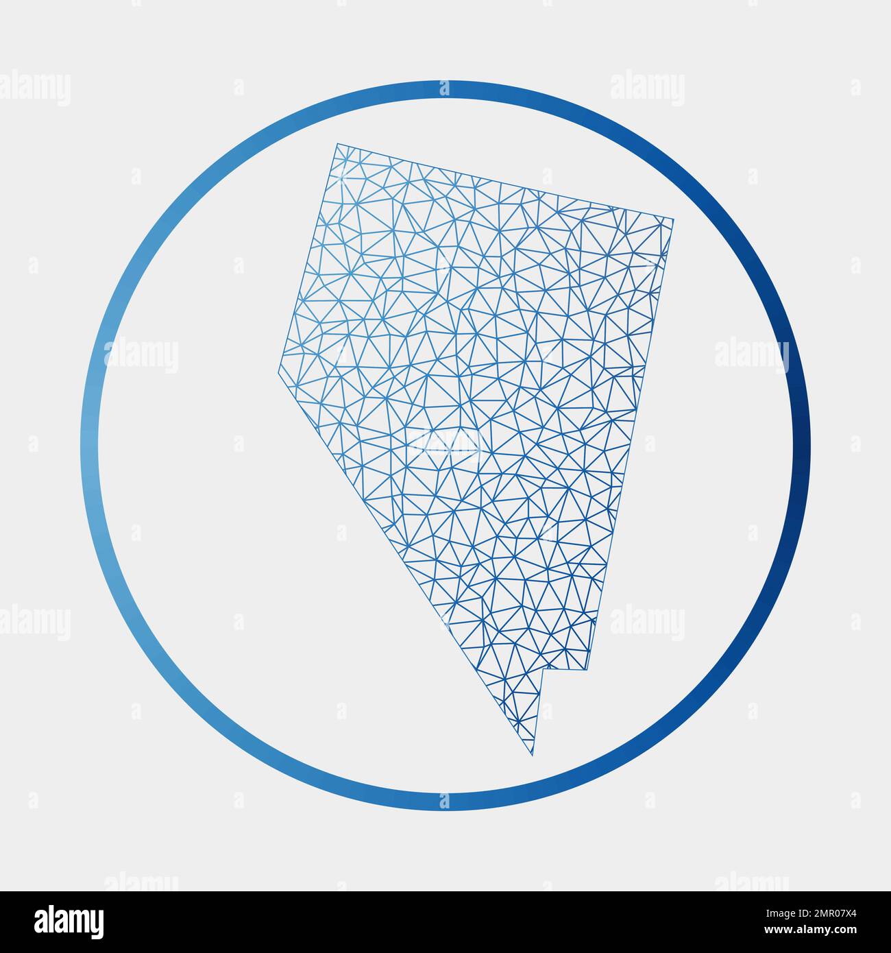 Nevada icon. Network map of the US state. Round Nevada sign with ...