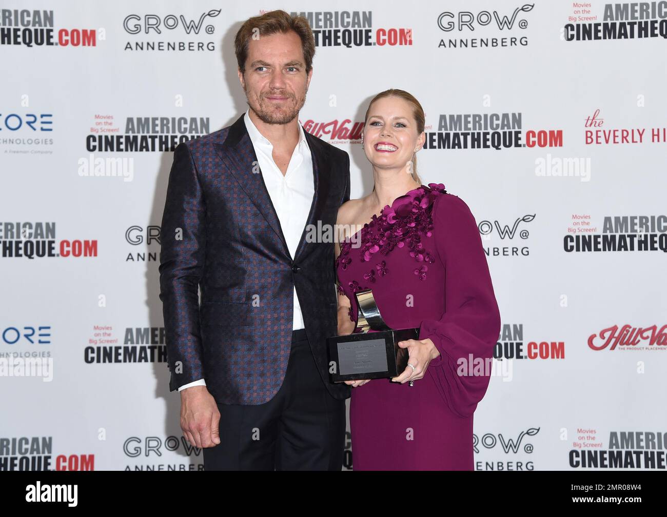 Michael Shannon, left, and honoree Amy Adams pose backstage at the 31st ...