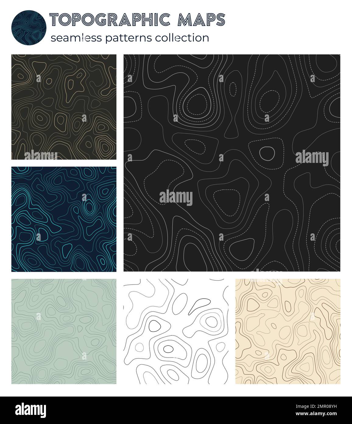 Topographic maps. Amazing isoline patterns, seamless design. Powerful ...