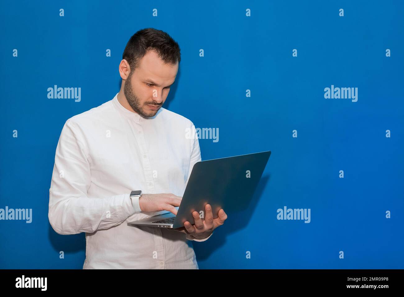 Business guy stylish businessman of European appearance corresponds in ...