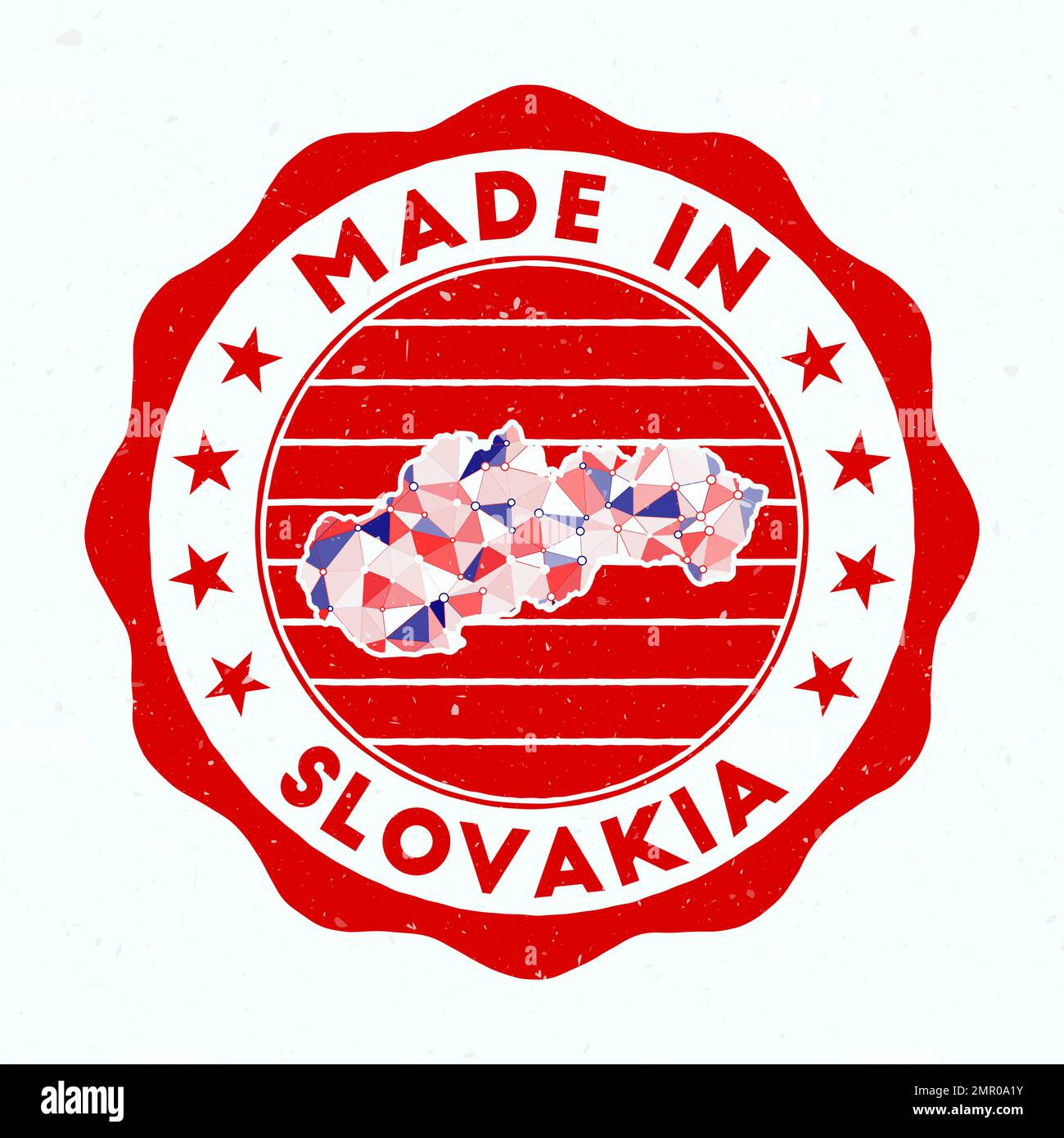 Made in Slovakia. Country round stamp. Seal of Slovakia with border ...