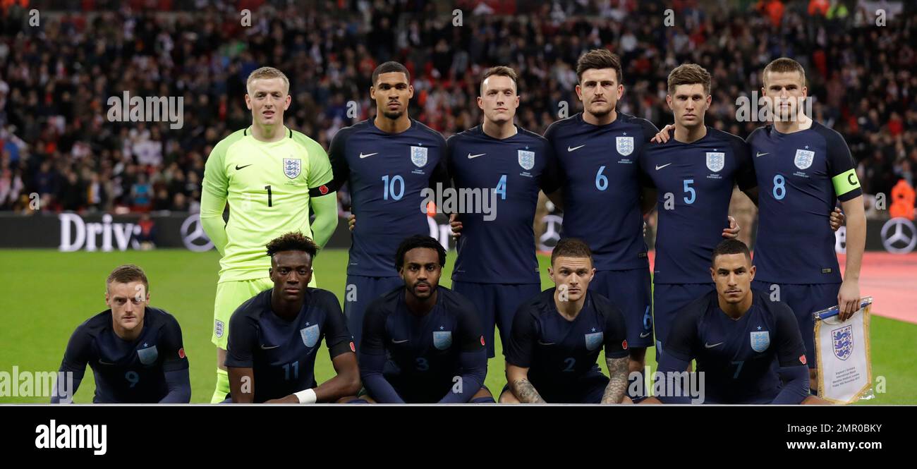 The England team line up for a photograph just before the start of the ...