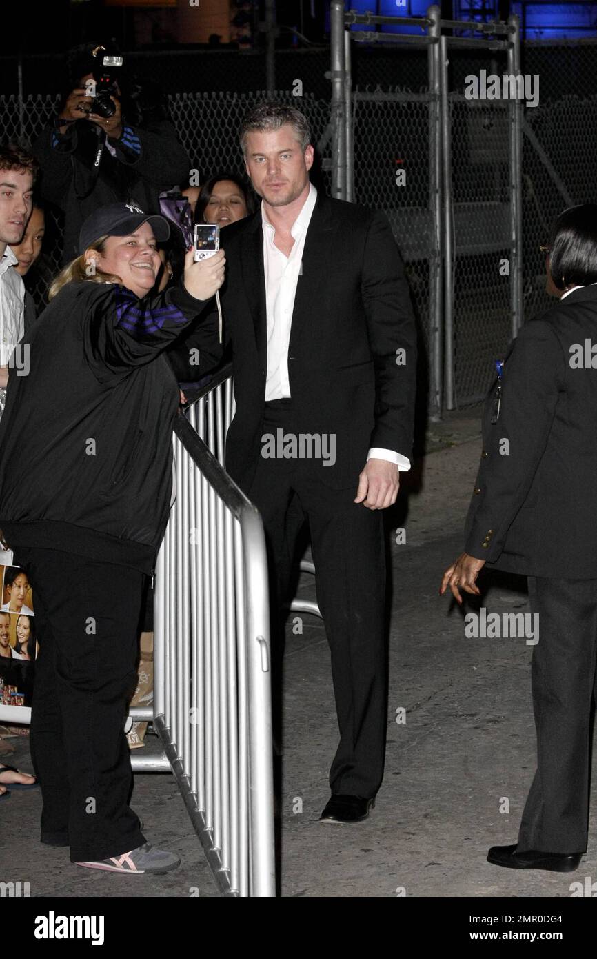 Eric Dane poses for photos and signs autographs as he leaves the studios after an appearance on ...