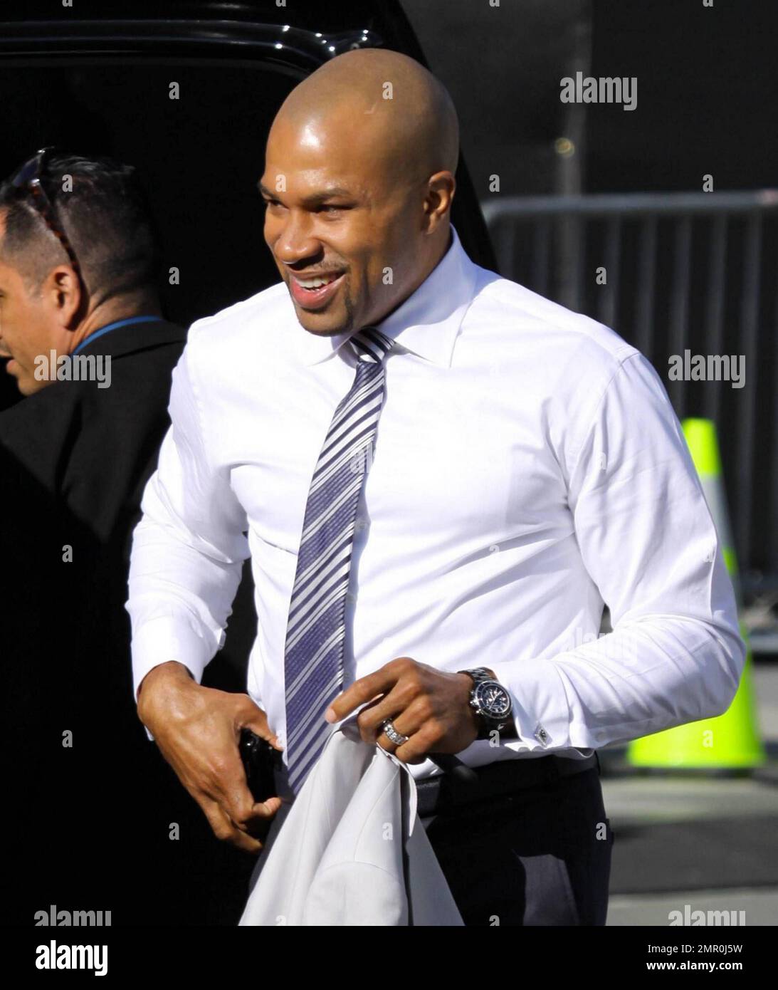 Derek Fisher of the Los Angeles Lakers arrives at the red carpet for ...