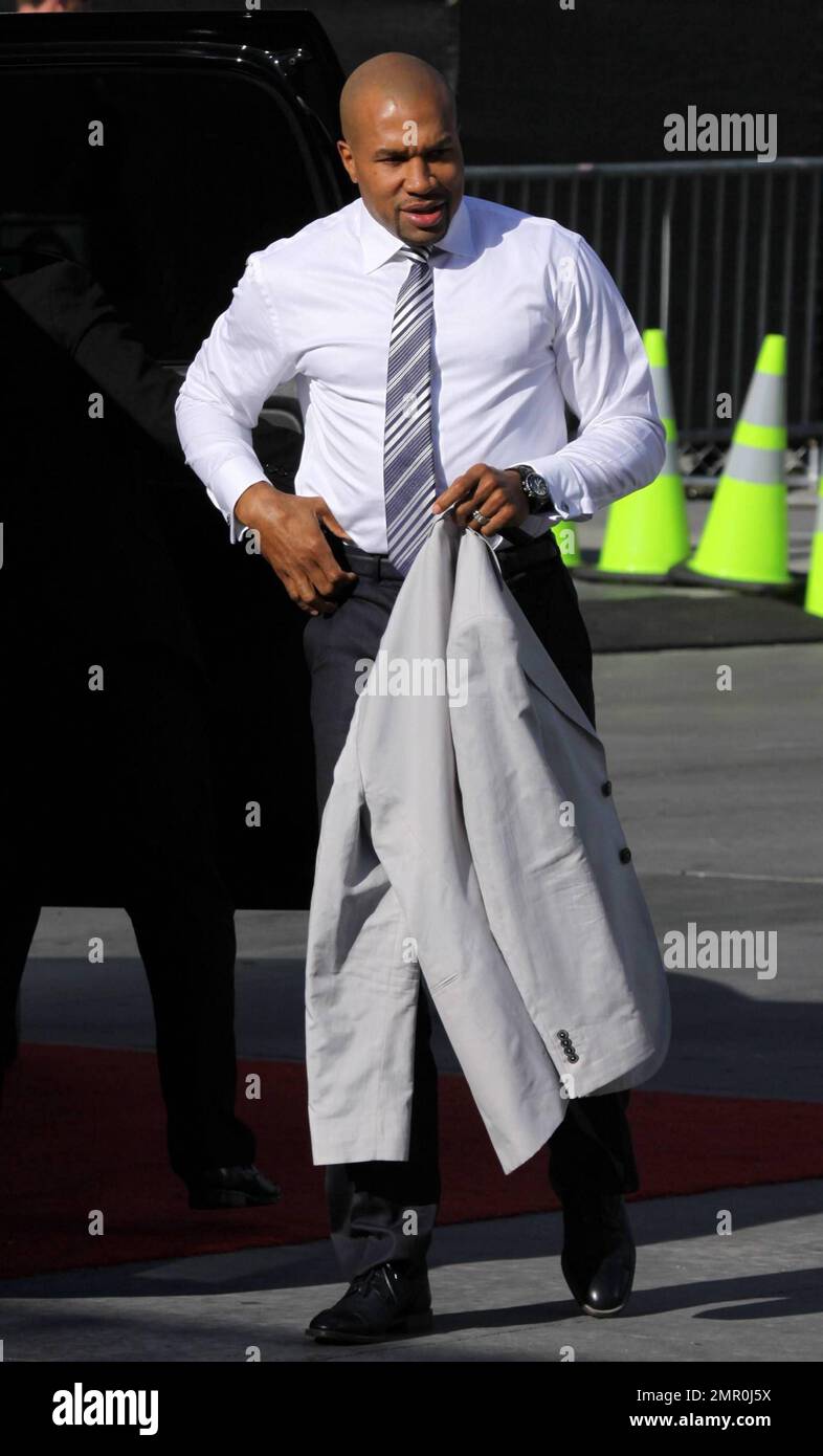 Derek Fisher of the Los Angeles Lakers arrives at the red carpet for ...
