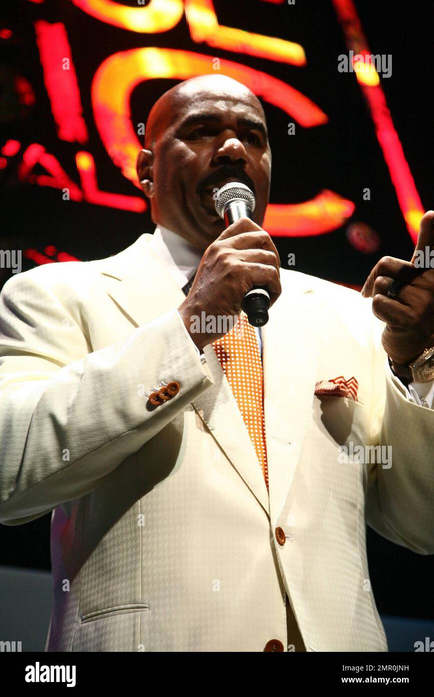 Comedian Steve Harvey performs live on stage during the 2010 Essence ...