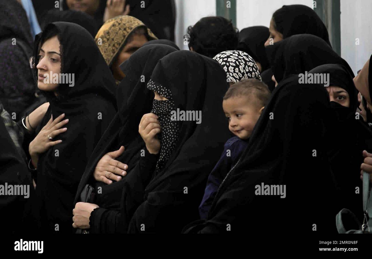 Pakistani Shiite Muslims attend a procession to mark the end of the ...