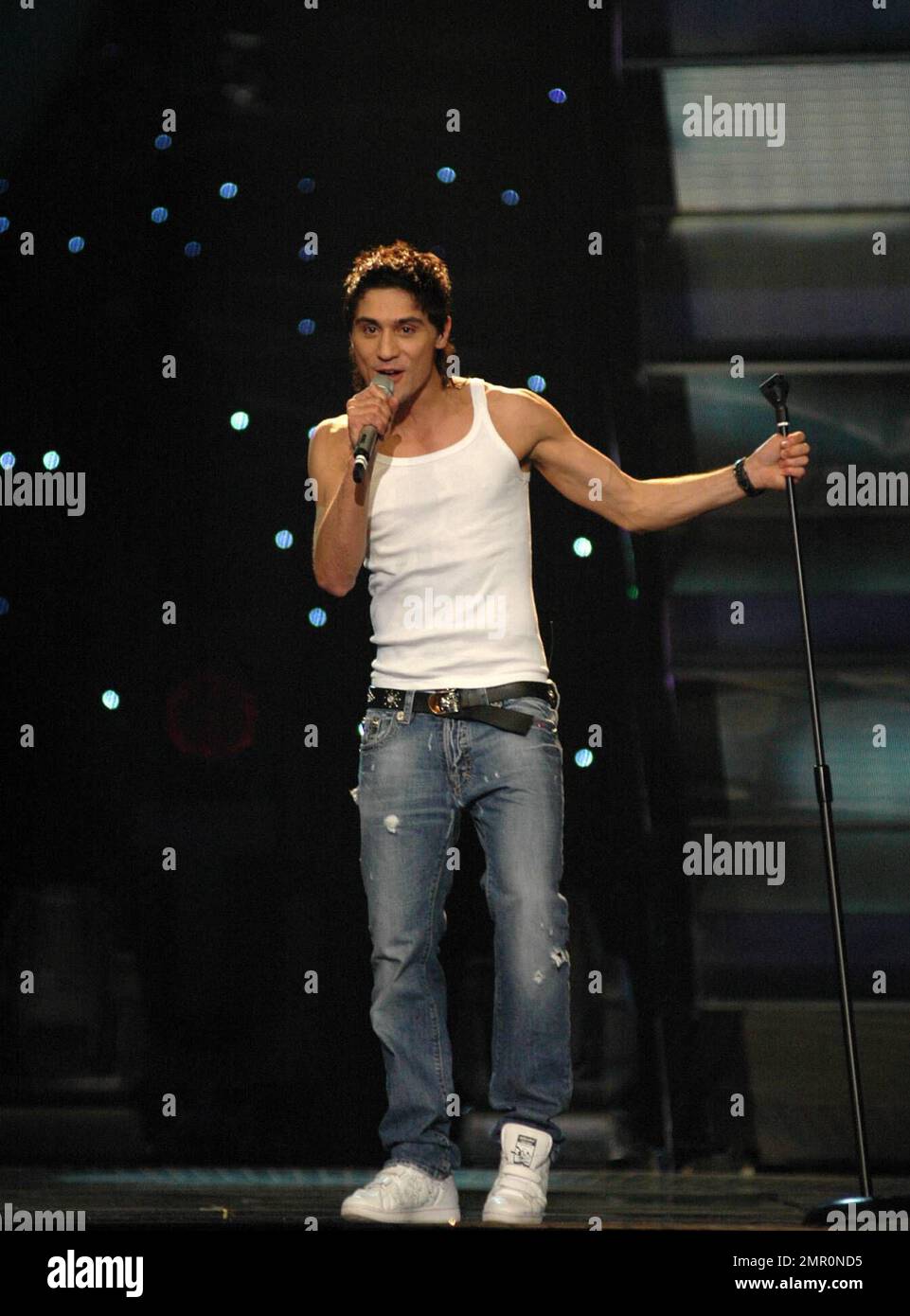 Russian entry Dima Bilan at the 2006 Eurovision Song Contest in Athens ...