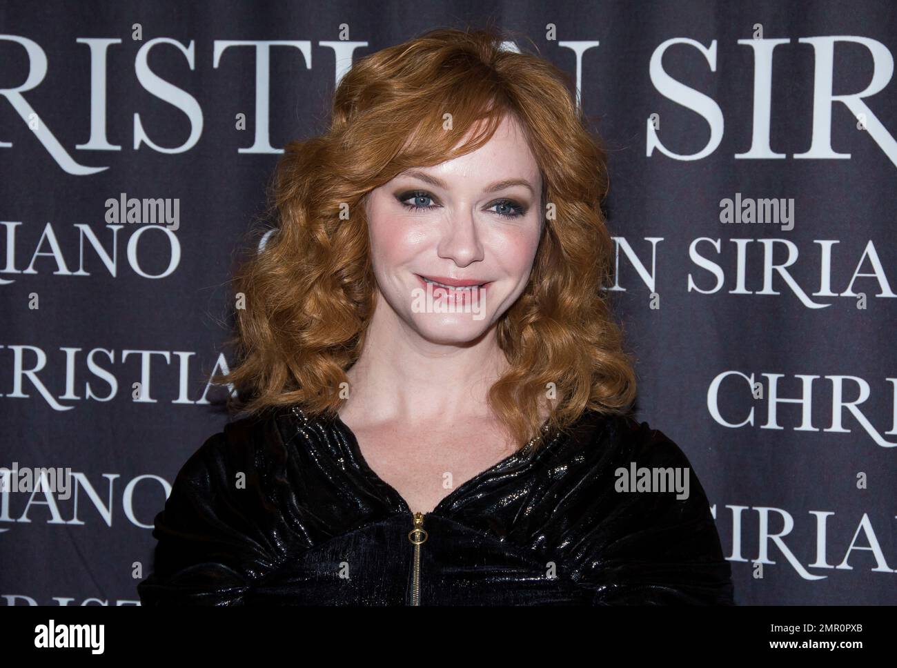 Christina Hendricks Leather Dress