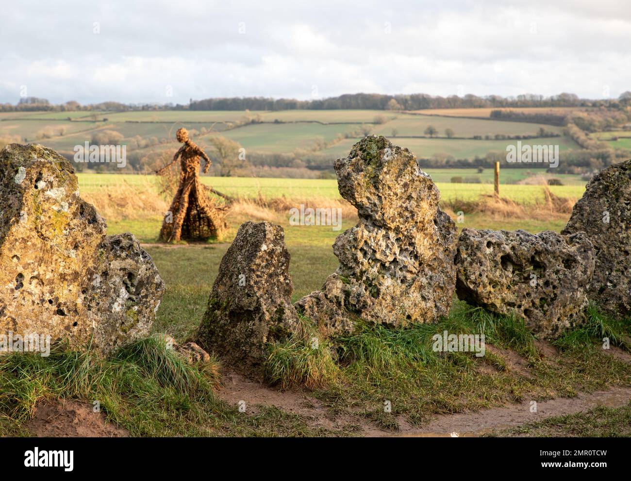 The wicker witch in the field at the Rollright Stones, Oxfordshire ...