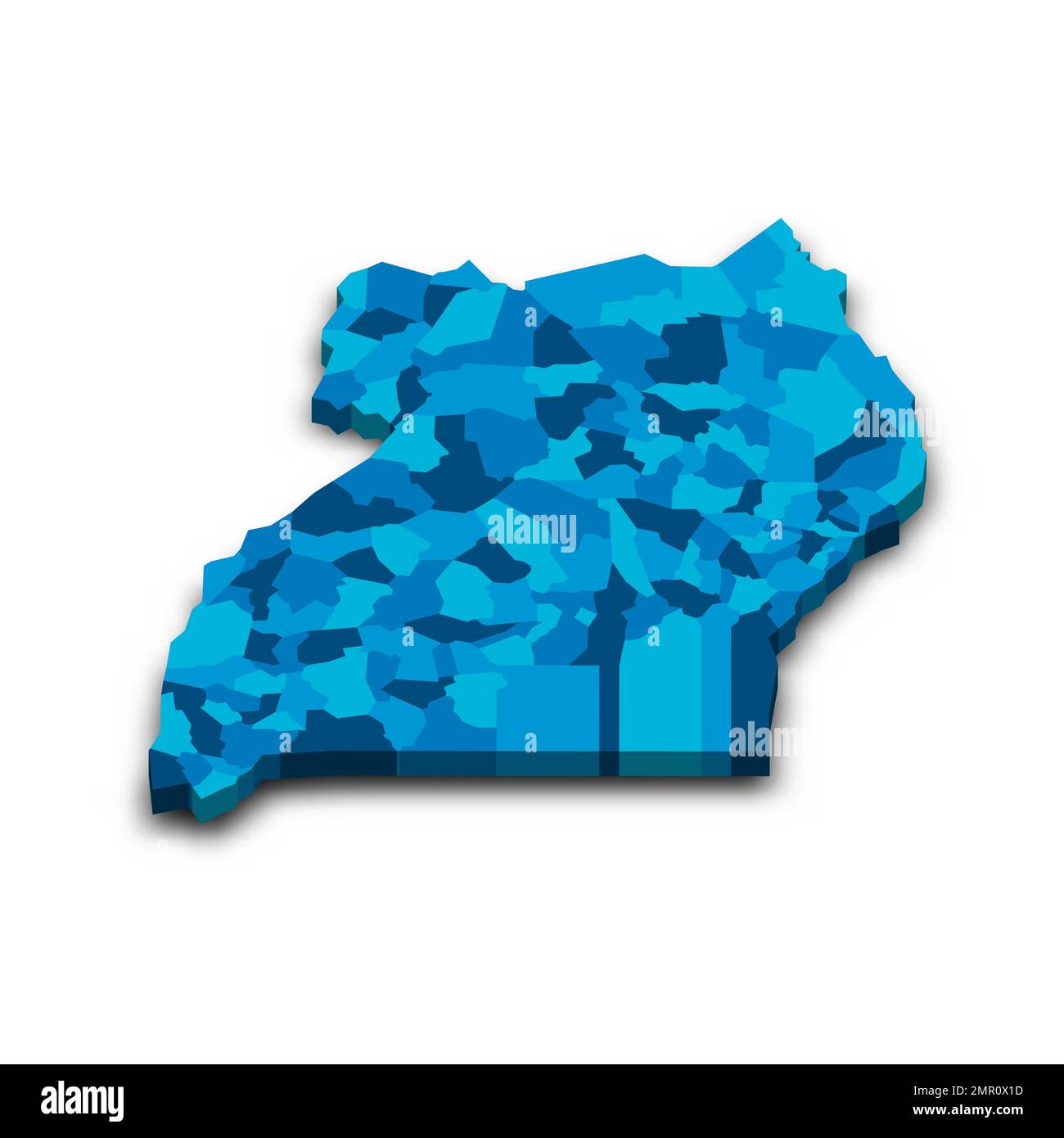 Uganda political map of administrative divisions Stock Vector Image ...