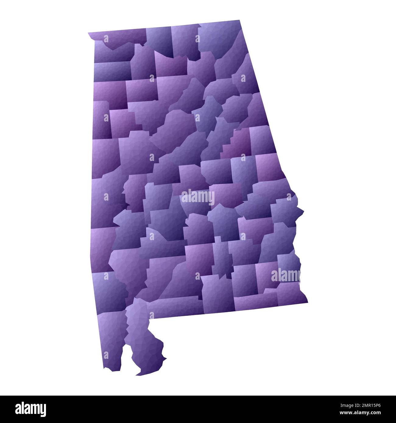 Alabama map. Geometric style US state outline with counties. Admirable ...