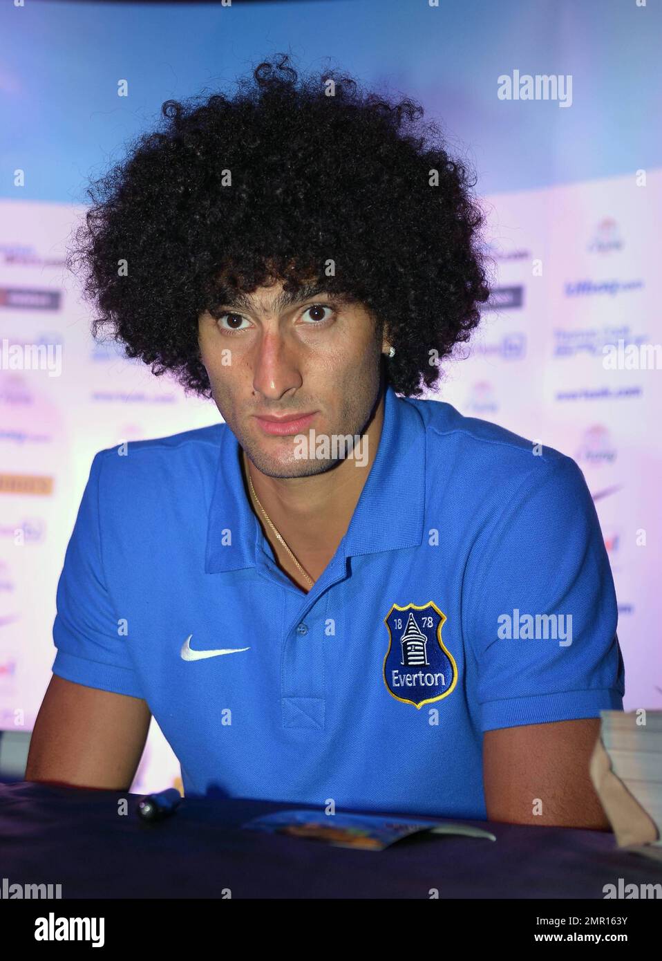 Marouane Fellaini at the Everton Fan Meet and Greet event at Mokai ...