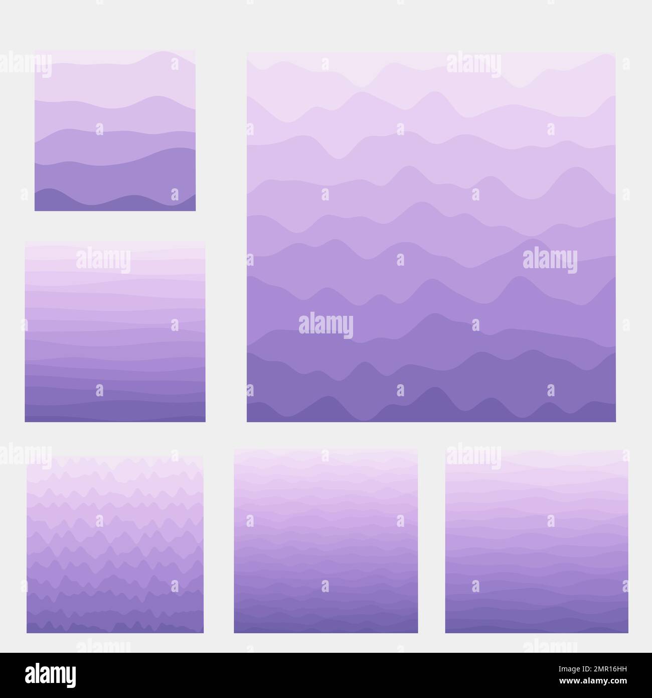 Abstract waves background collection. Curves in purple colors. Amazing ...