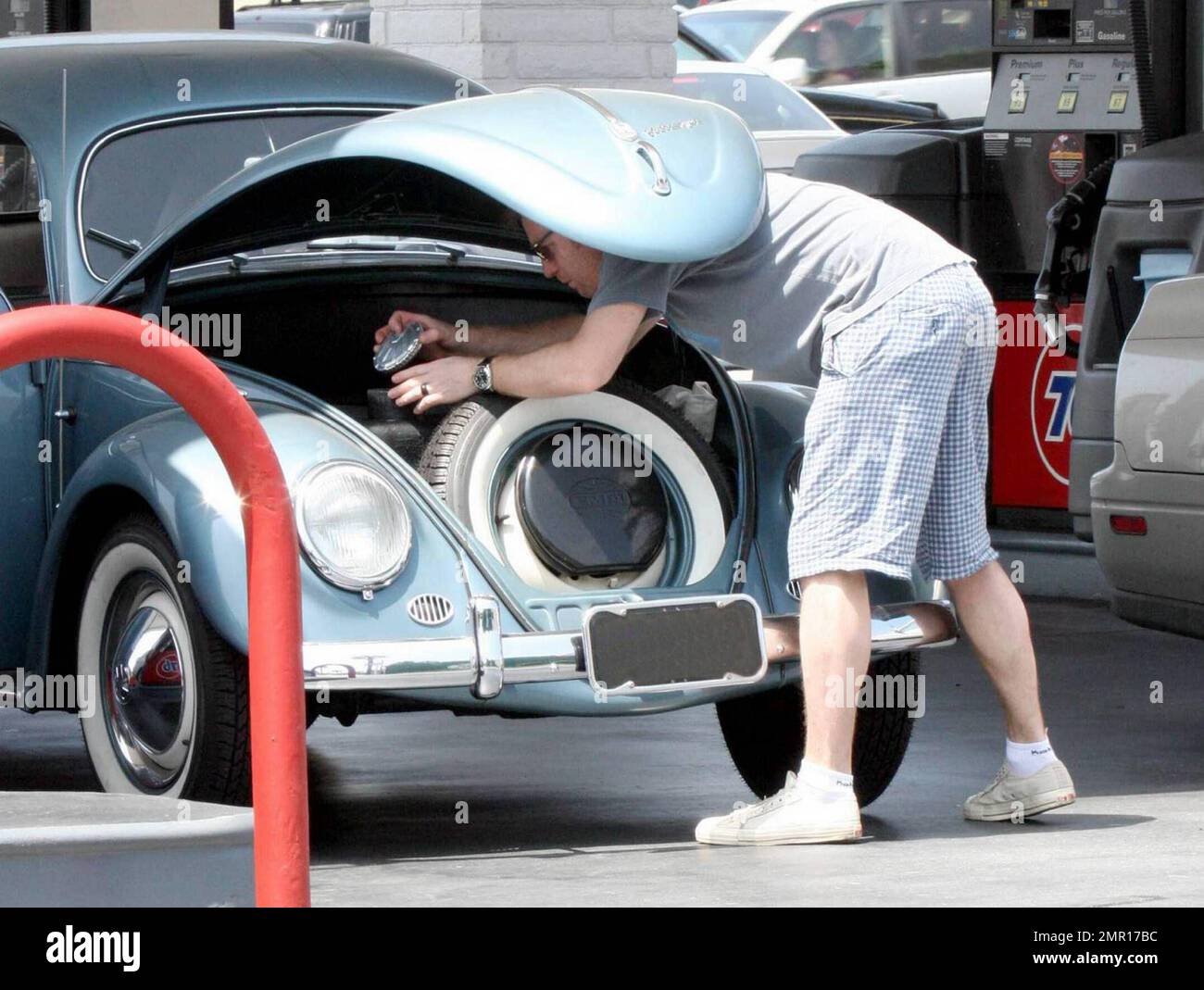 Exclusive!! Ewan McGregor stops at a gas station in a classic ...