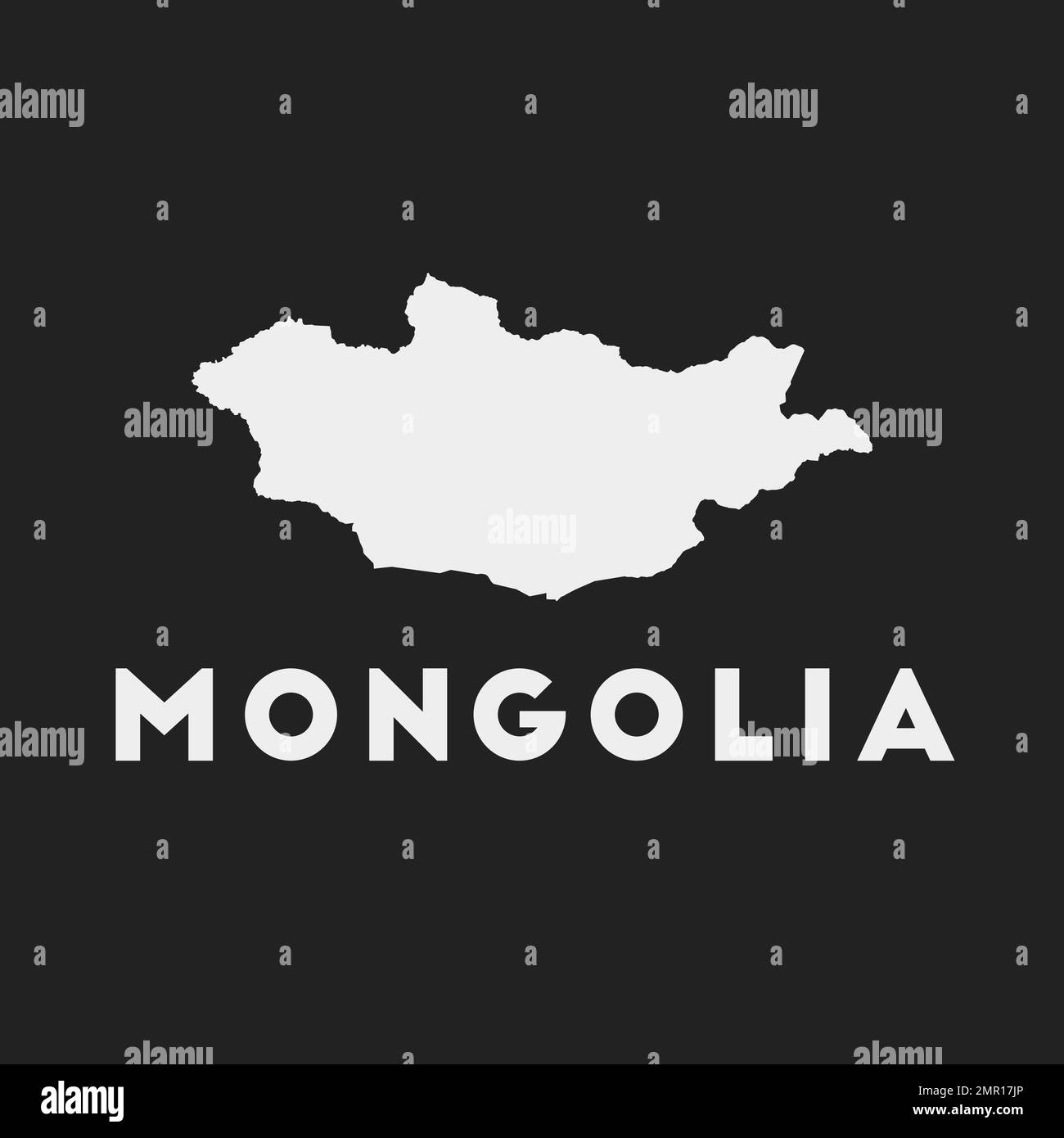 Mongolia icon. Country map on dark background. Stylish Mongolia map ...