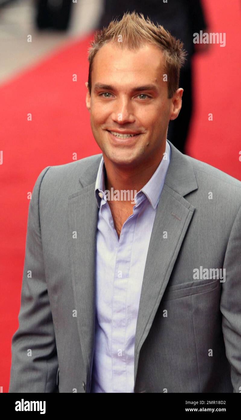 Calum Best at the premiere of "The Expendables" at the Odeon Leicester ...
