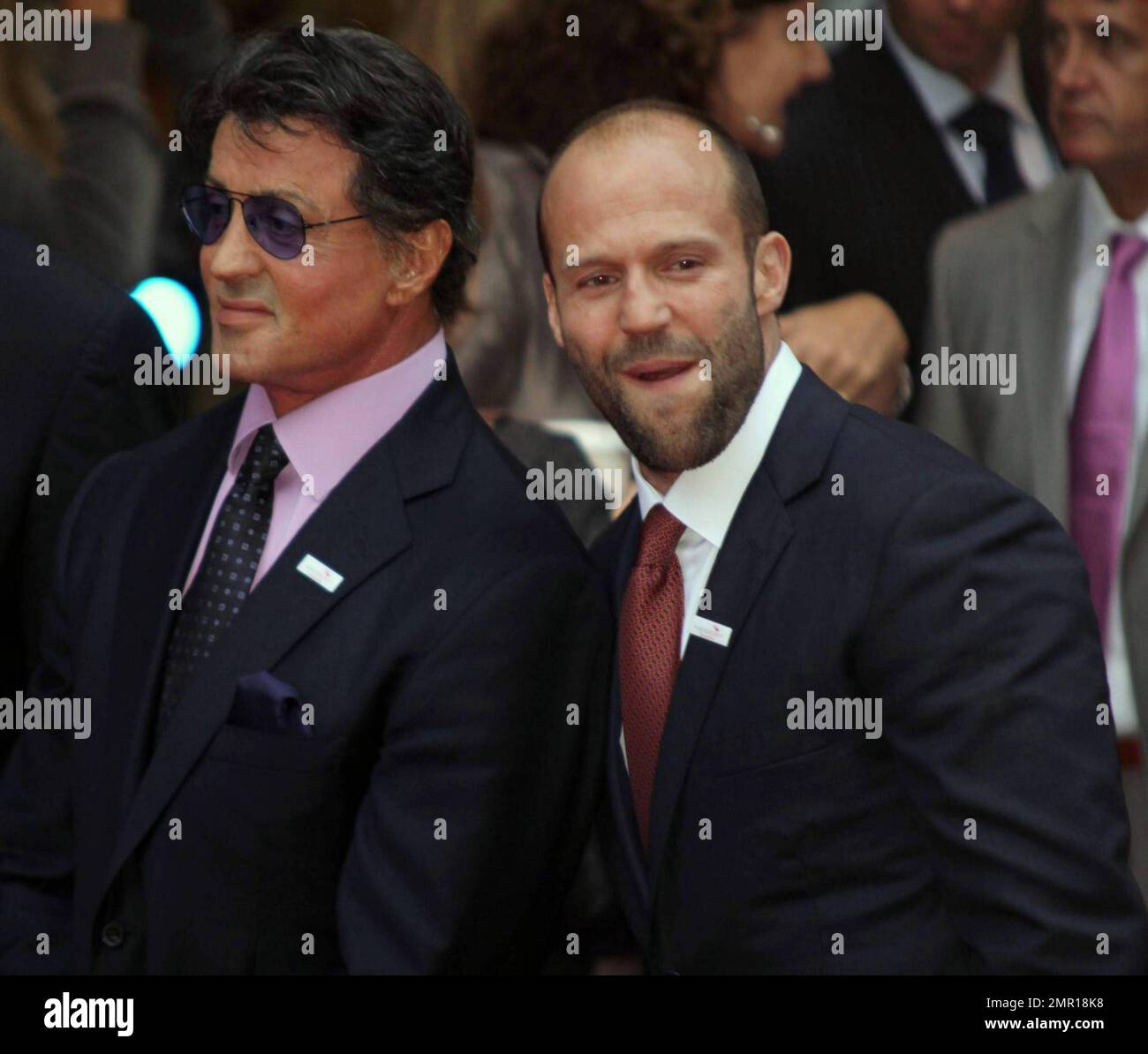 Sylvester Stallone and Jason Statham at the premiere of "The ...