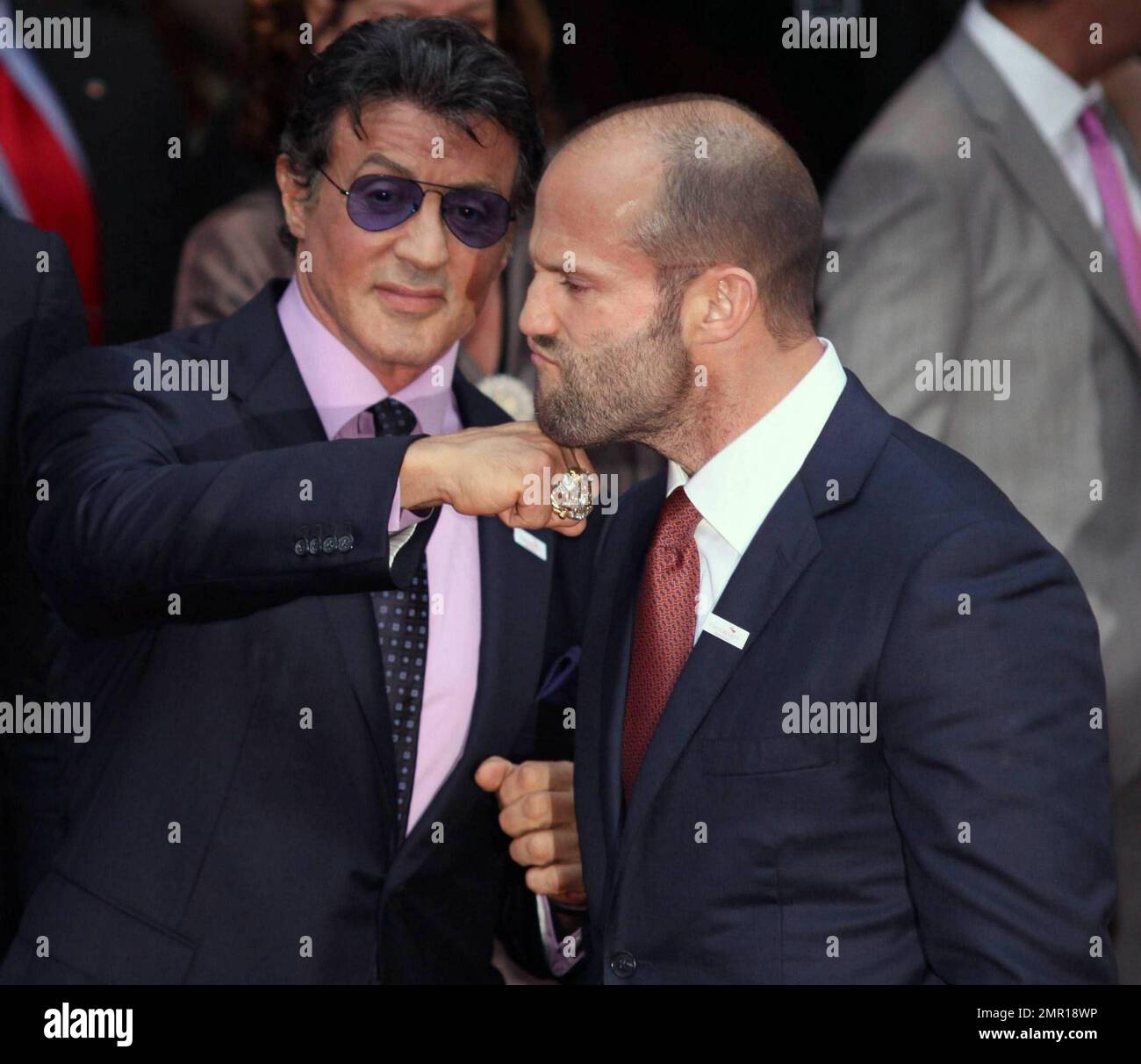 Sylvester Stallone and Jason Statham at the premiere of "The ...