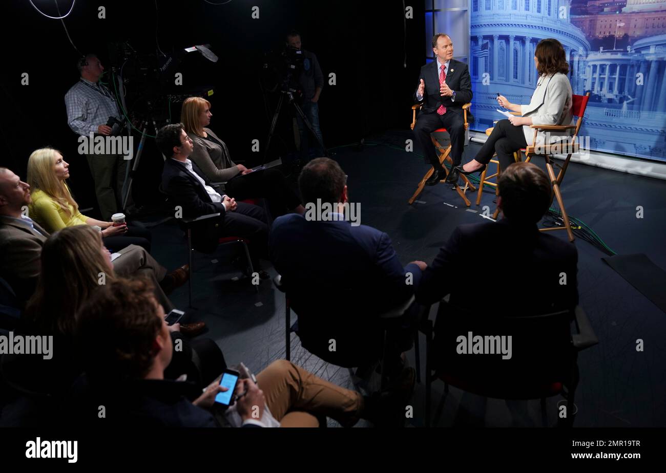 Rep. Adam Schiff, D-Calf., answers questions during an interview with ...