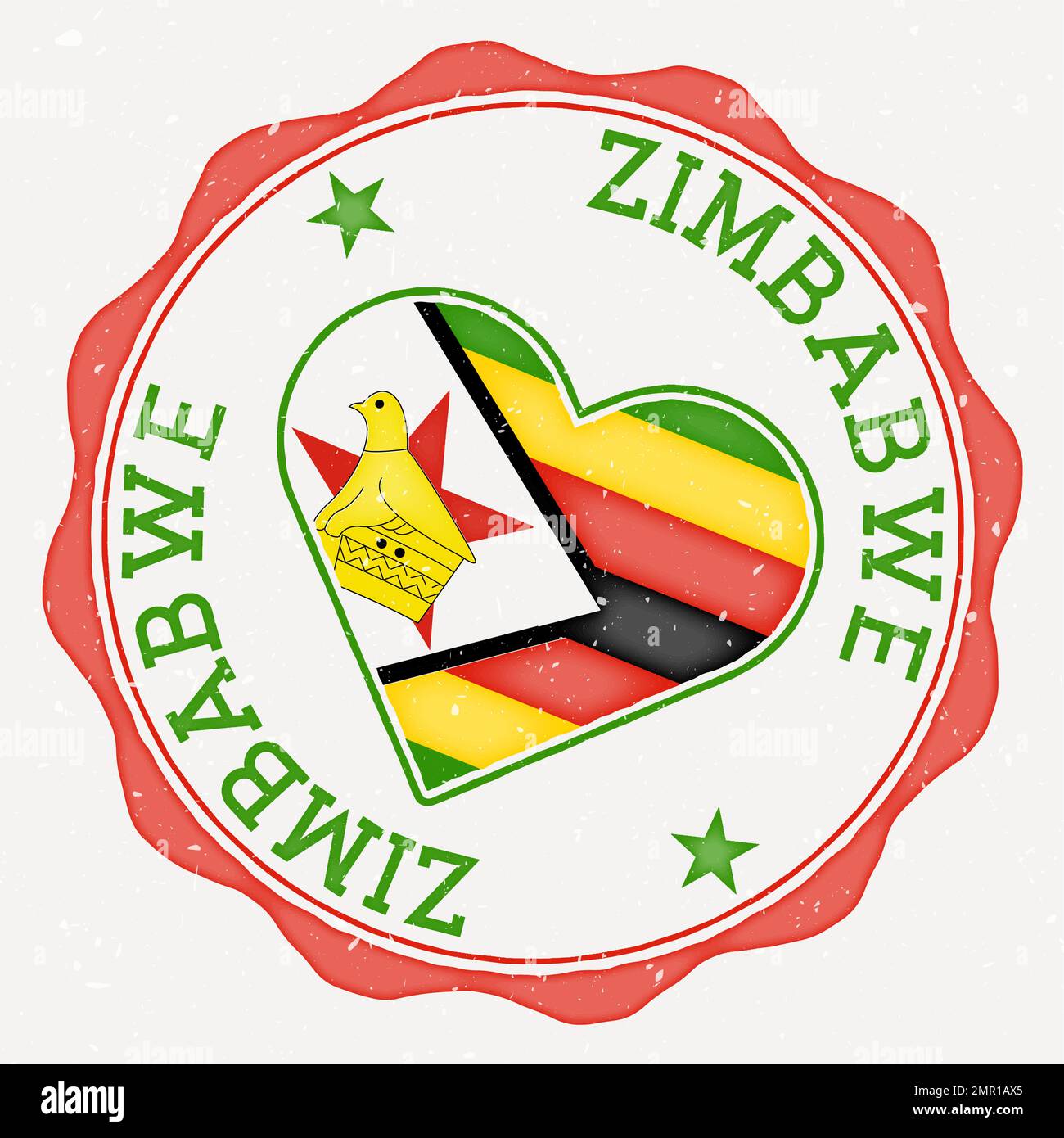Zimbabwe Heart Flag Logo Country Name Text Around Zimbabwe Flag In A Shape Of Heart Powerful