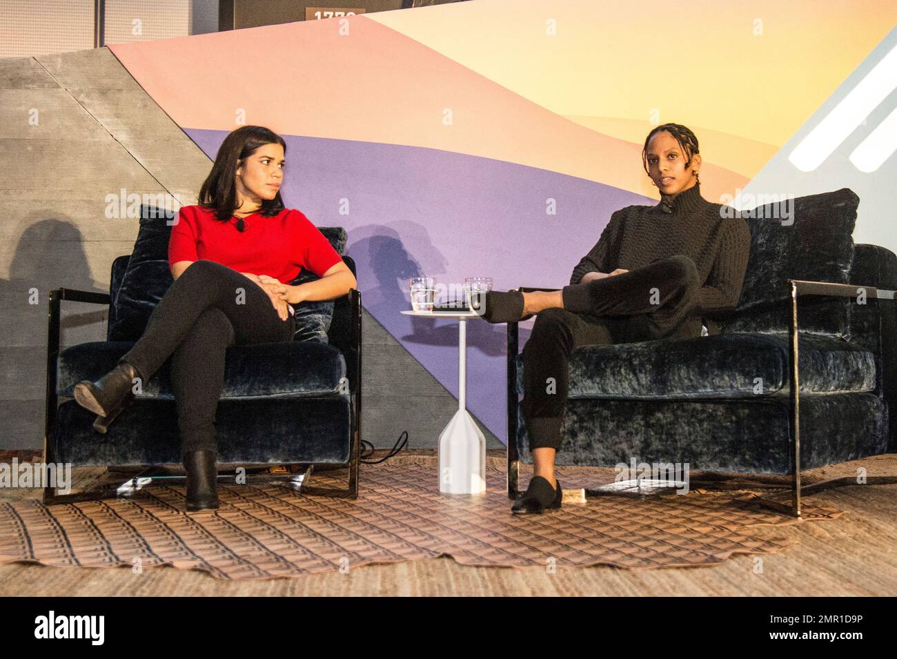 America Ferrera, left, and Janaya Khan seen on day three of Summit LA17 ...