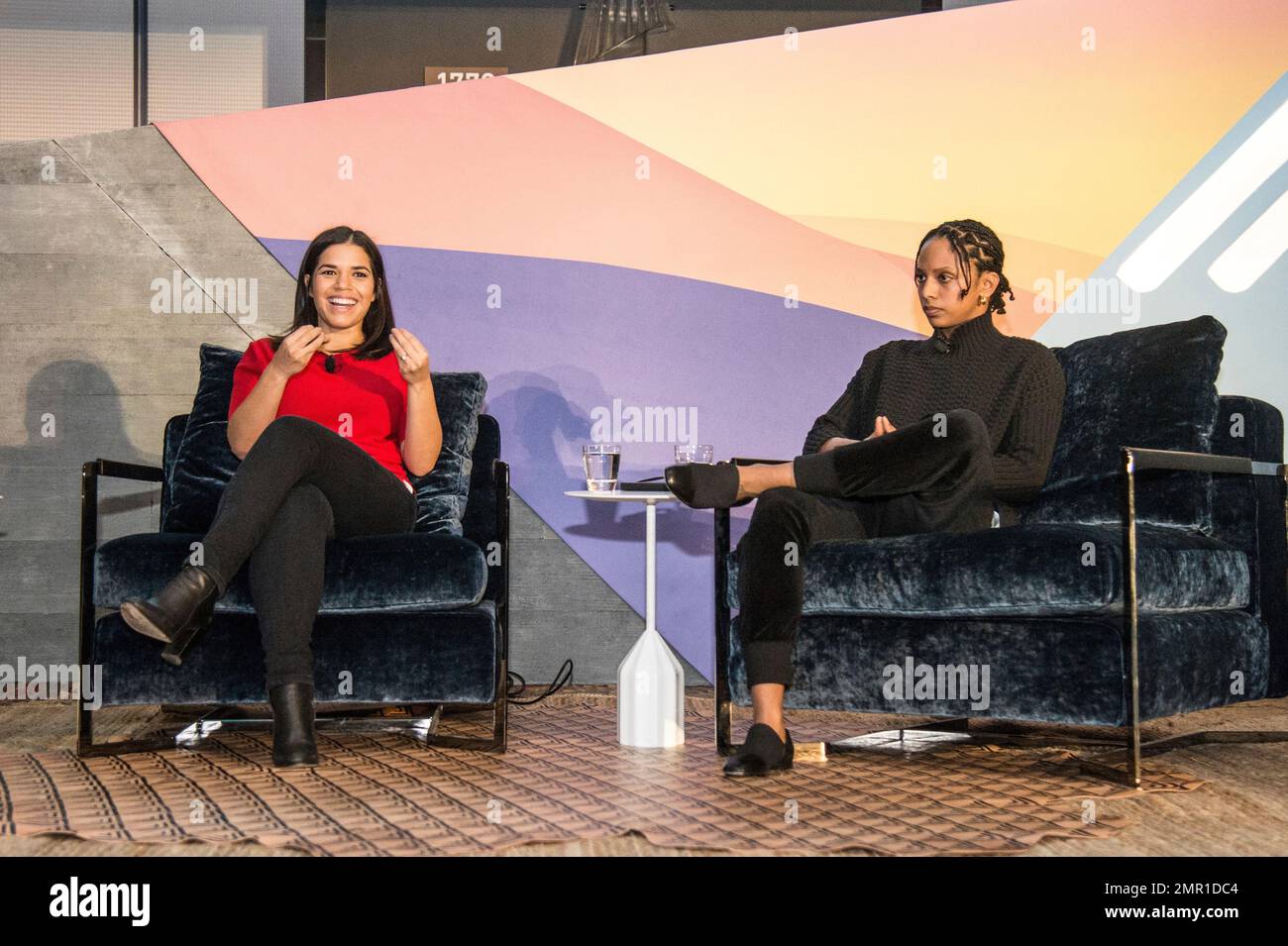 America Ferrera, left, and Janaya Khan seen on day three of Summit LA17 ...
