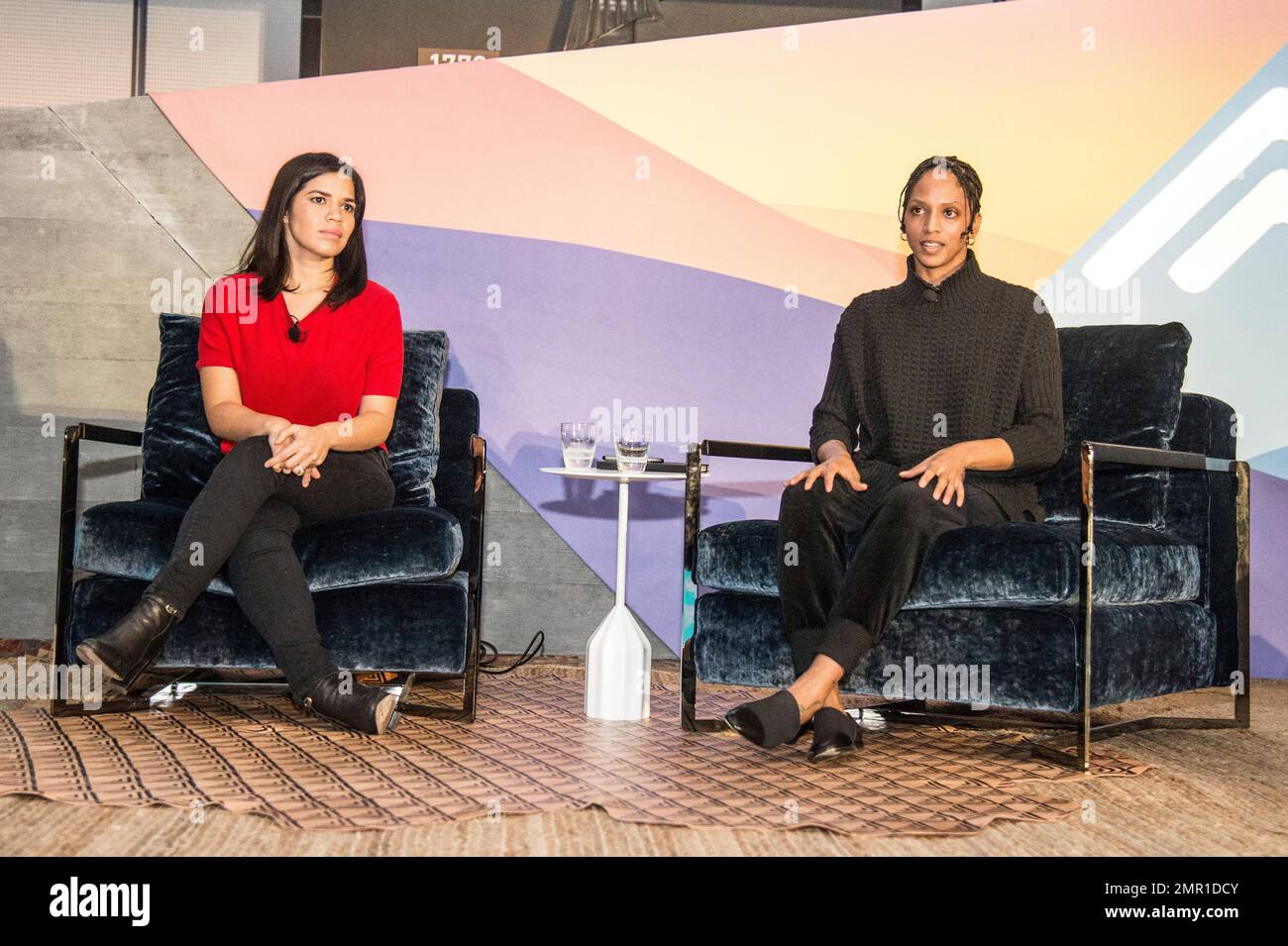 America Ferrera, left, and Janaya Khan seen on day three of Summit LA17 ...