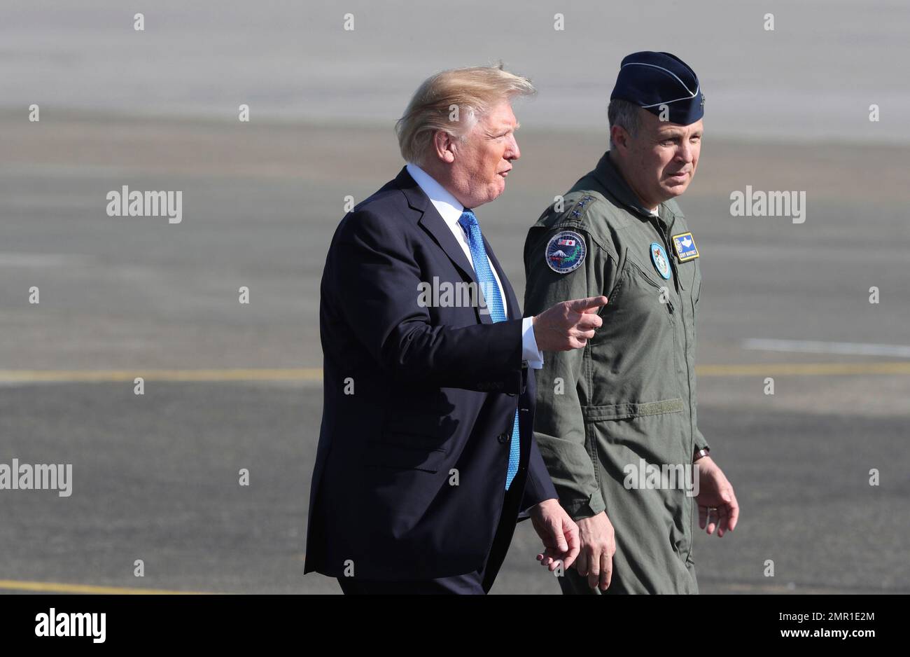 U.S. President Donald Trump, left, and Lt. Gen. Jerry P. Martinez ...