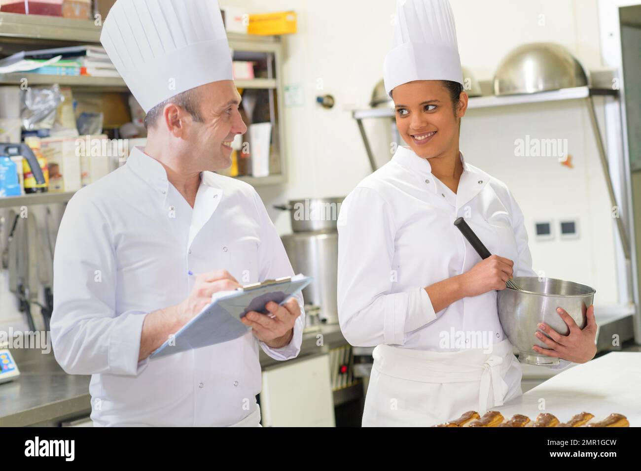 portrait of the pastry chefs Stock Photo - Alamy