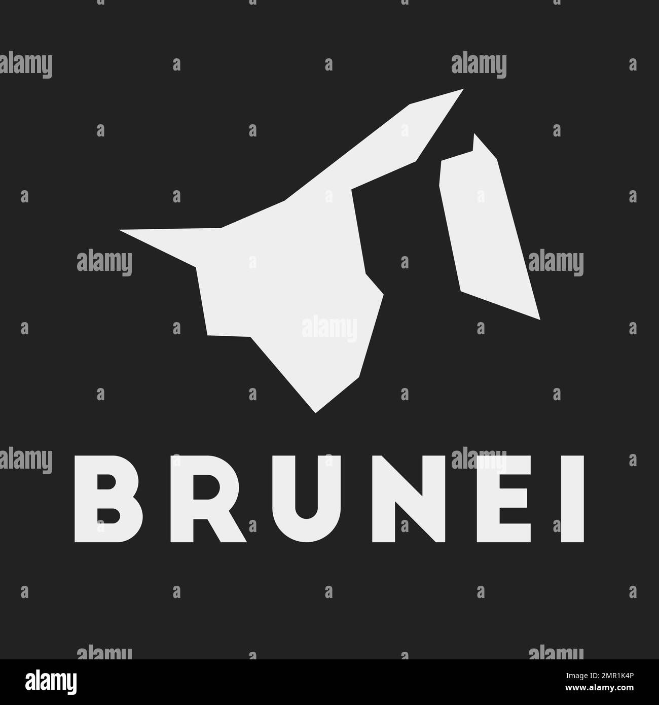 Brunei icon. Country map on dark background. Stylish Brunei map with ...