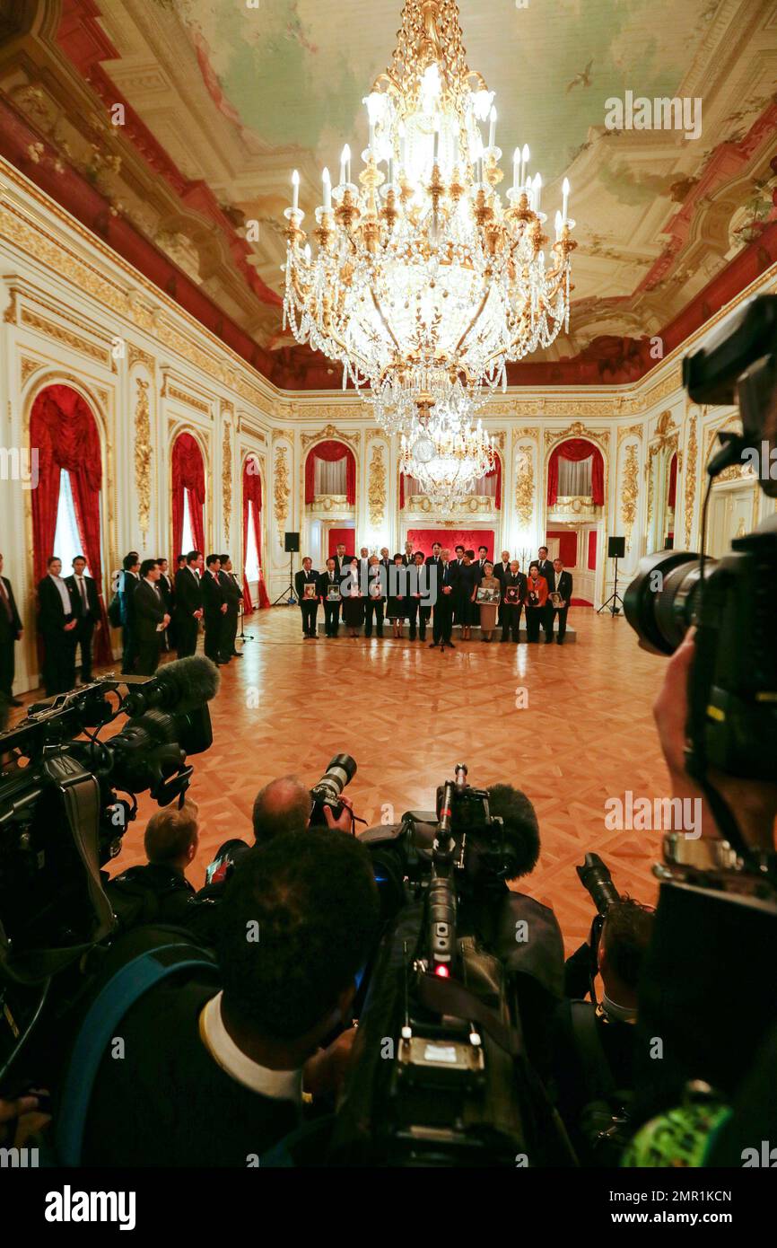 U.S. President Donald Trump and first lady Melania meet with families ...