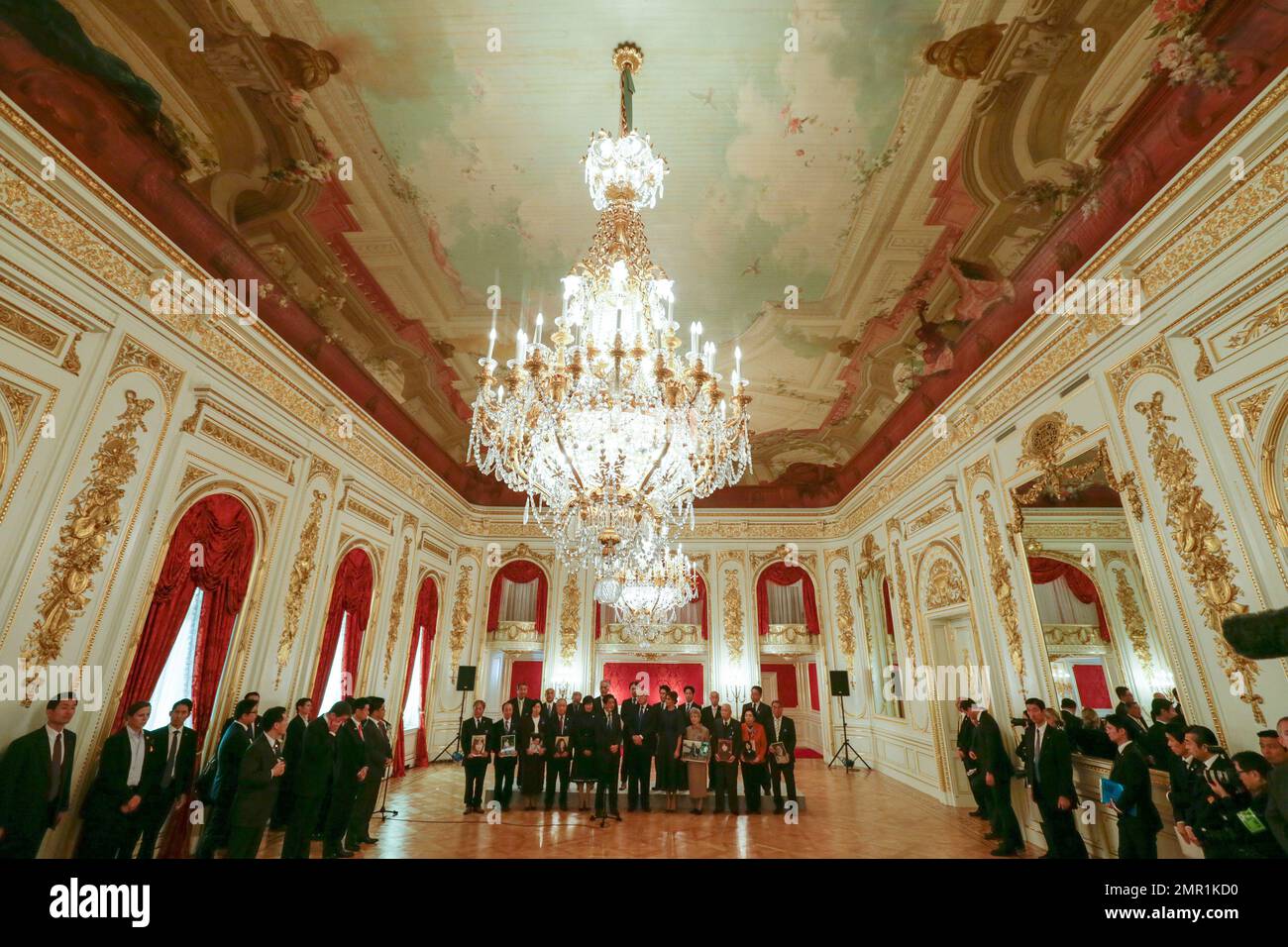 U.S. President Donald Trump and first lady Melania meet with families ...