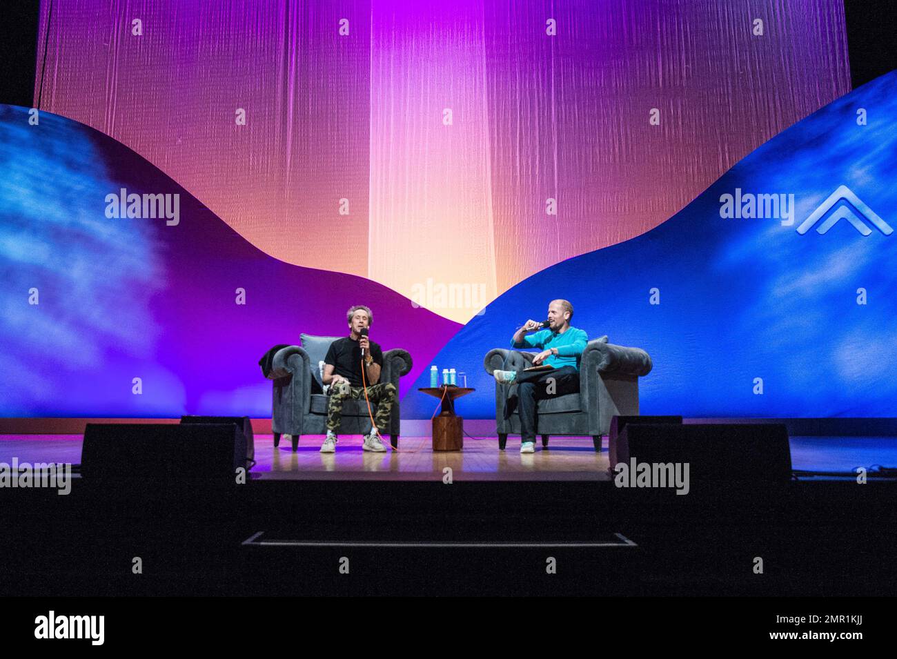 Brian Grazer, left, and Tim Ferriss seen on day two of Summit LA17 in ...