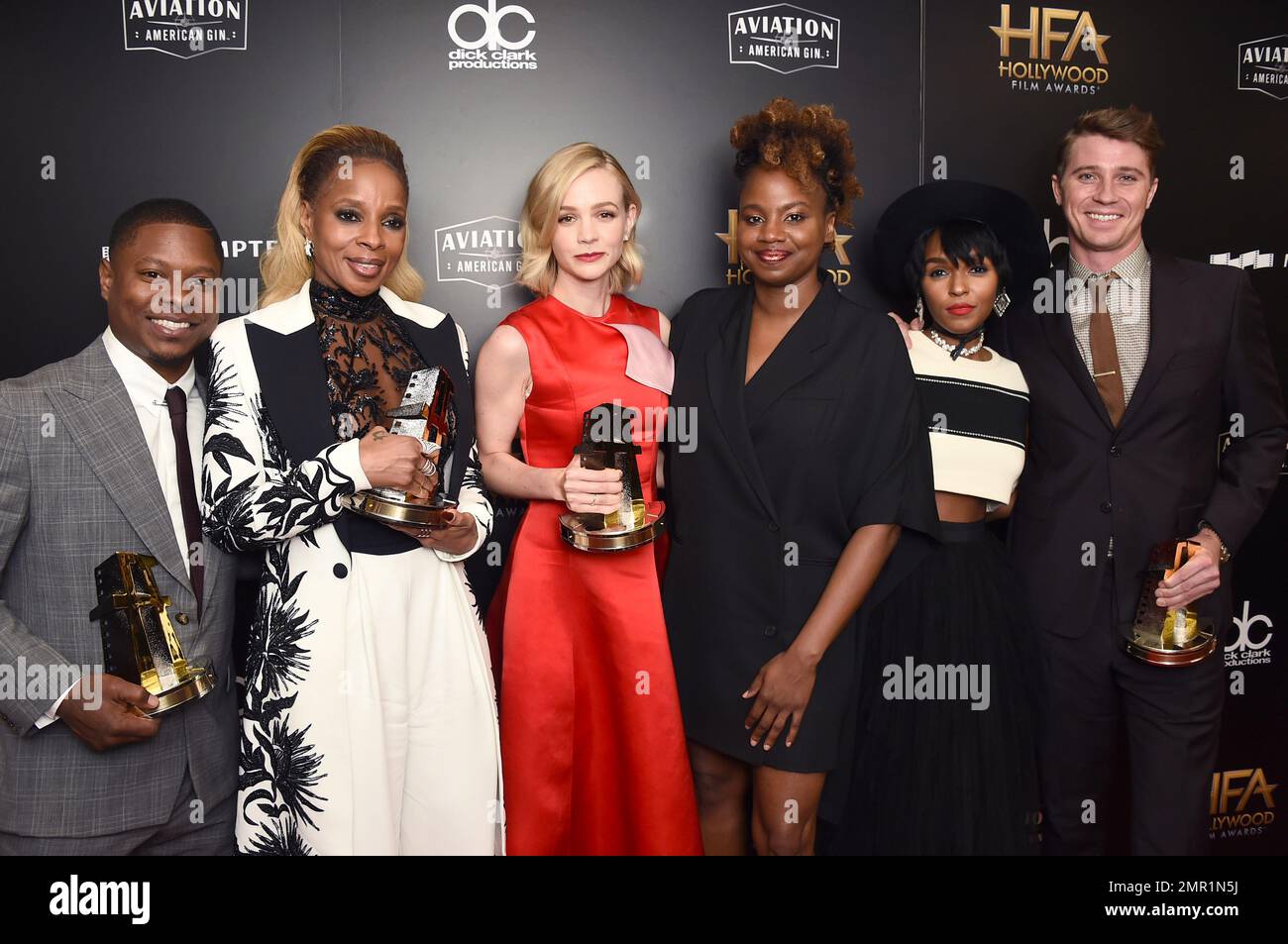 Jason Mitchell, from left, Mary J. Blige, Garrett Hedlund, and Carey ...