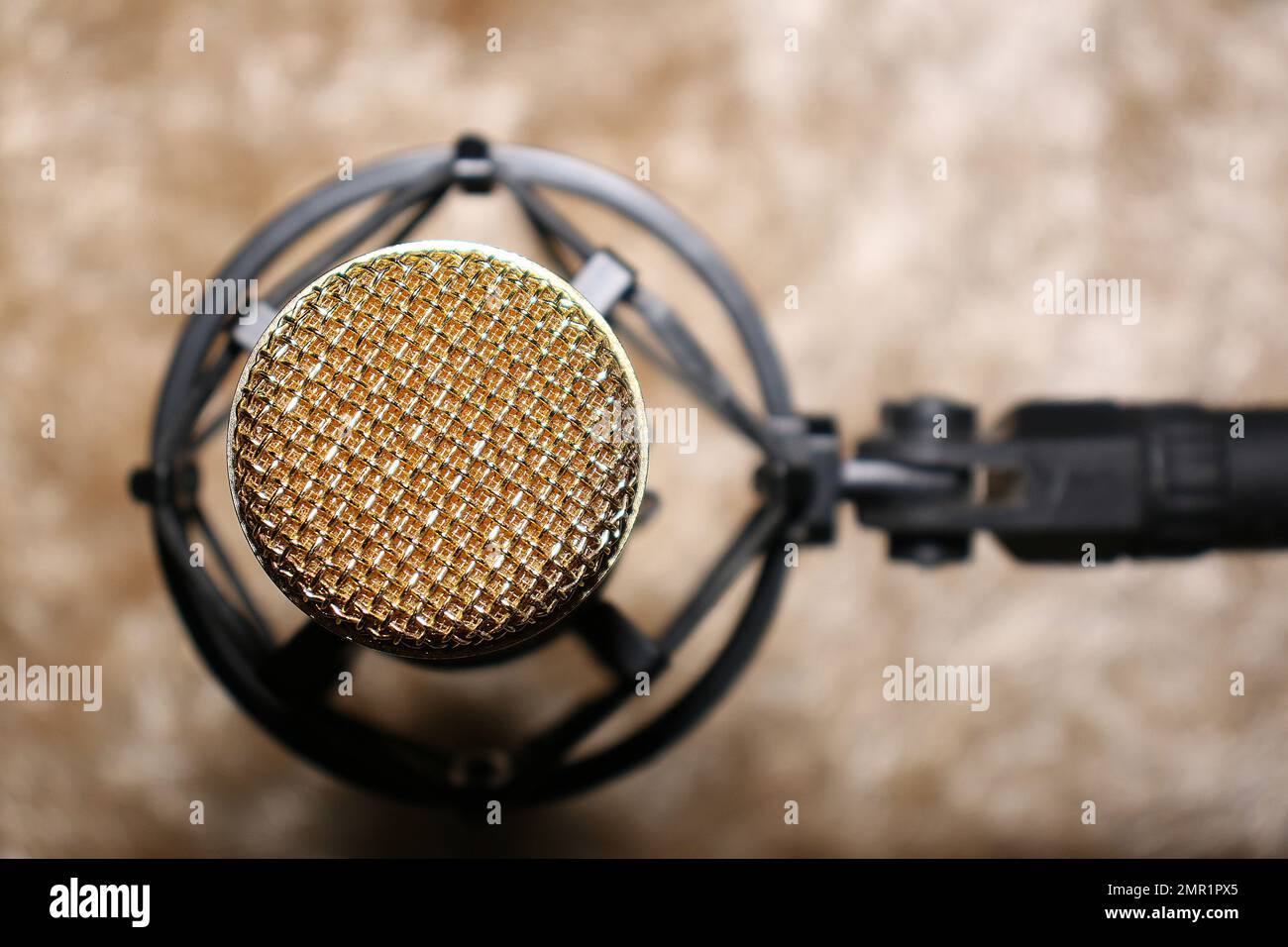 Condenser microphone with gold accents Stock Photo - Alamy